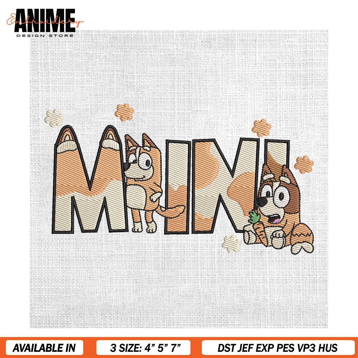 Mini Bluey Heeler Family Easter Day Embroidery | Inspire Uplift