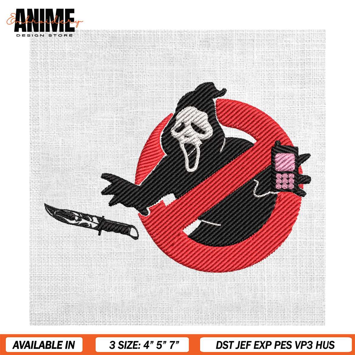 Not Allowed Sticker Ghostface Halloween Embroidery | Inspire Uplift