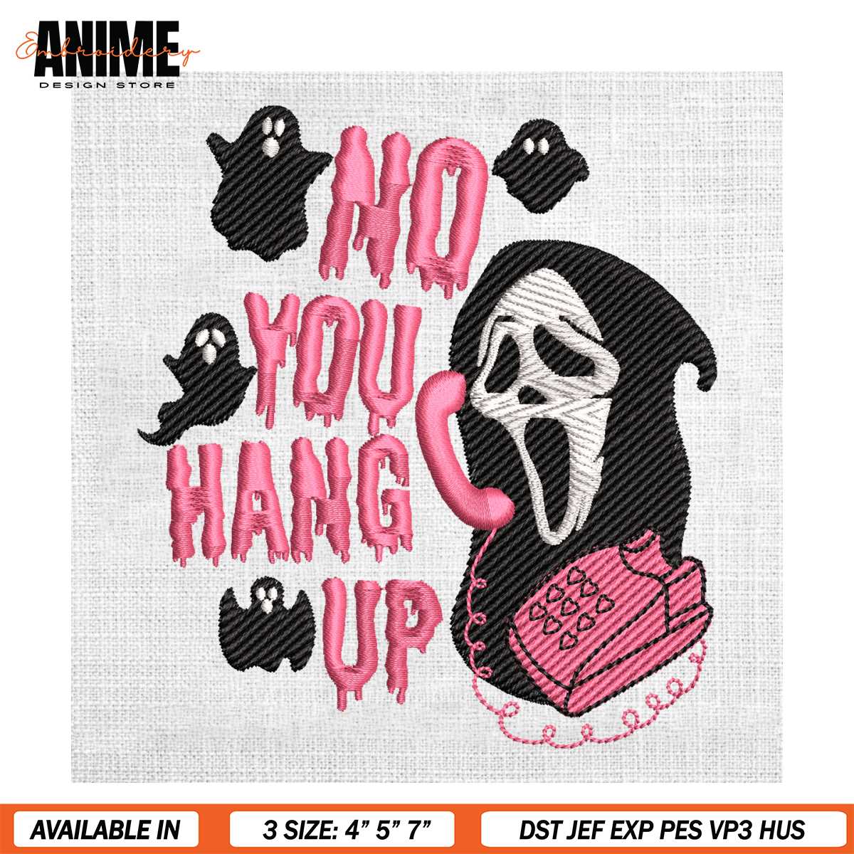 No You Hang Up Scream Ghostface Halloween Ghost Embroidery | Inspire Uplift