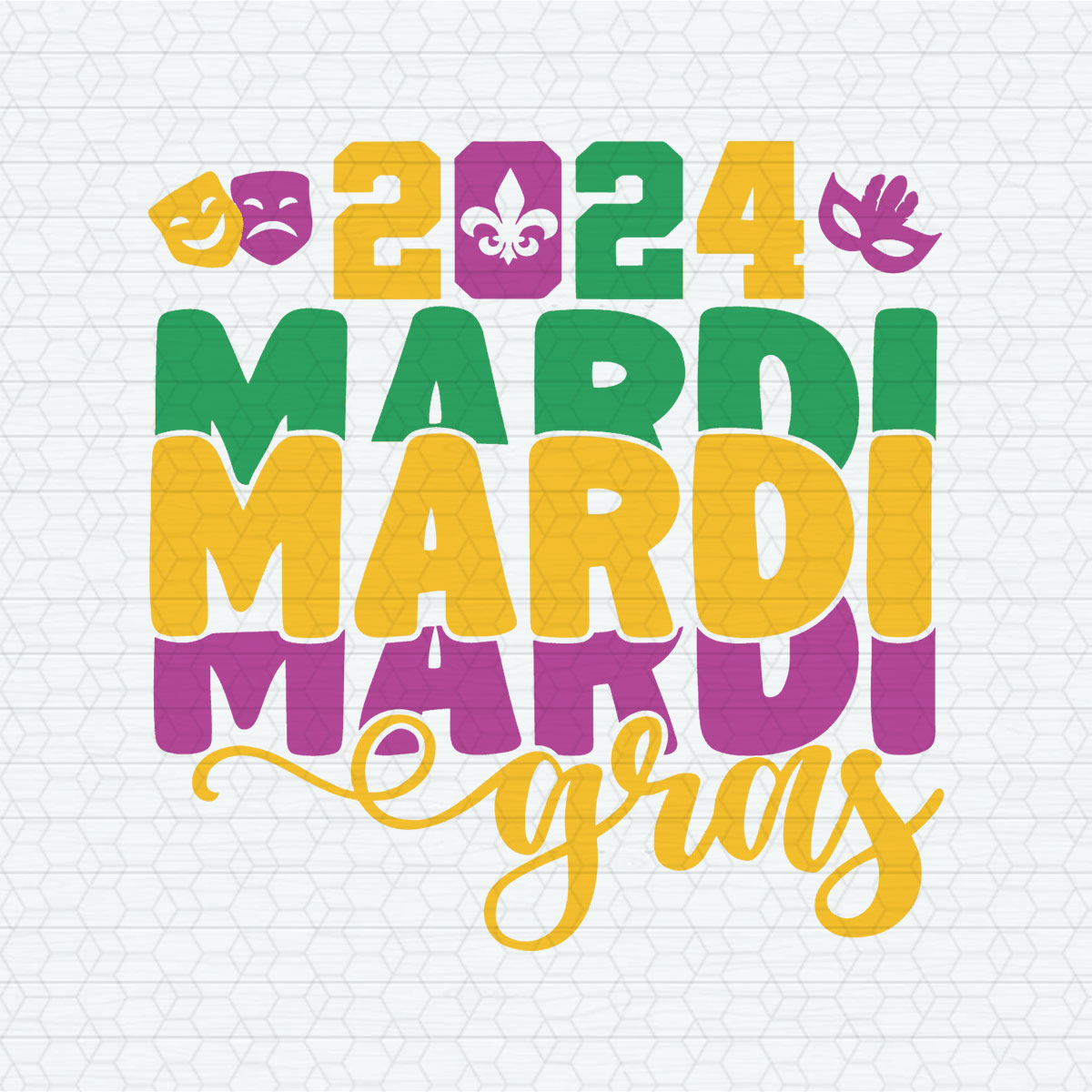 Retro 2024 Mardi Gras Festival SVG | Inspire Uplift