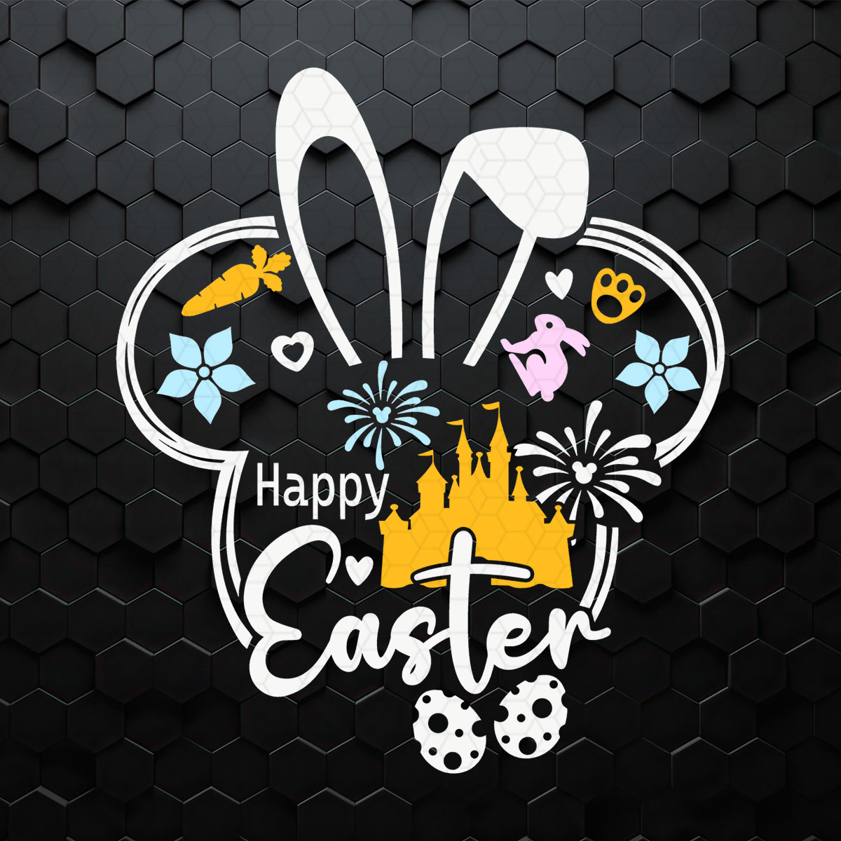 Happy Easter Disney Castle Bunny SVG | Inspire Uplift