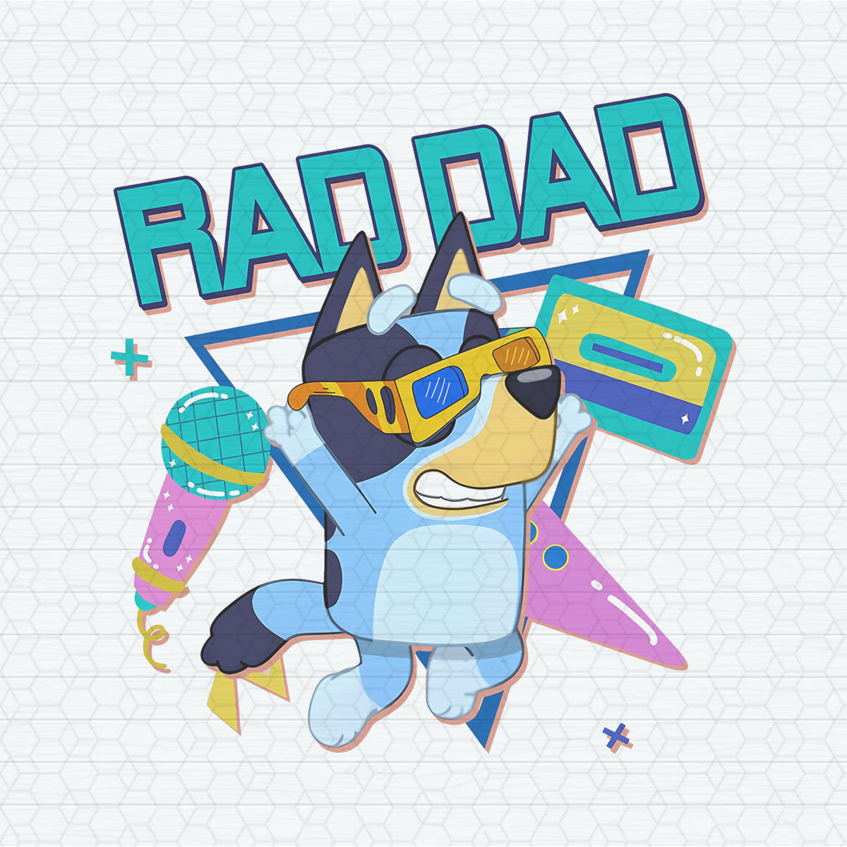 Bluey Rad Dad Bandit Heeler Dancing PNG - Inspire Uplift