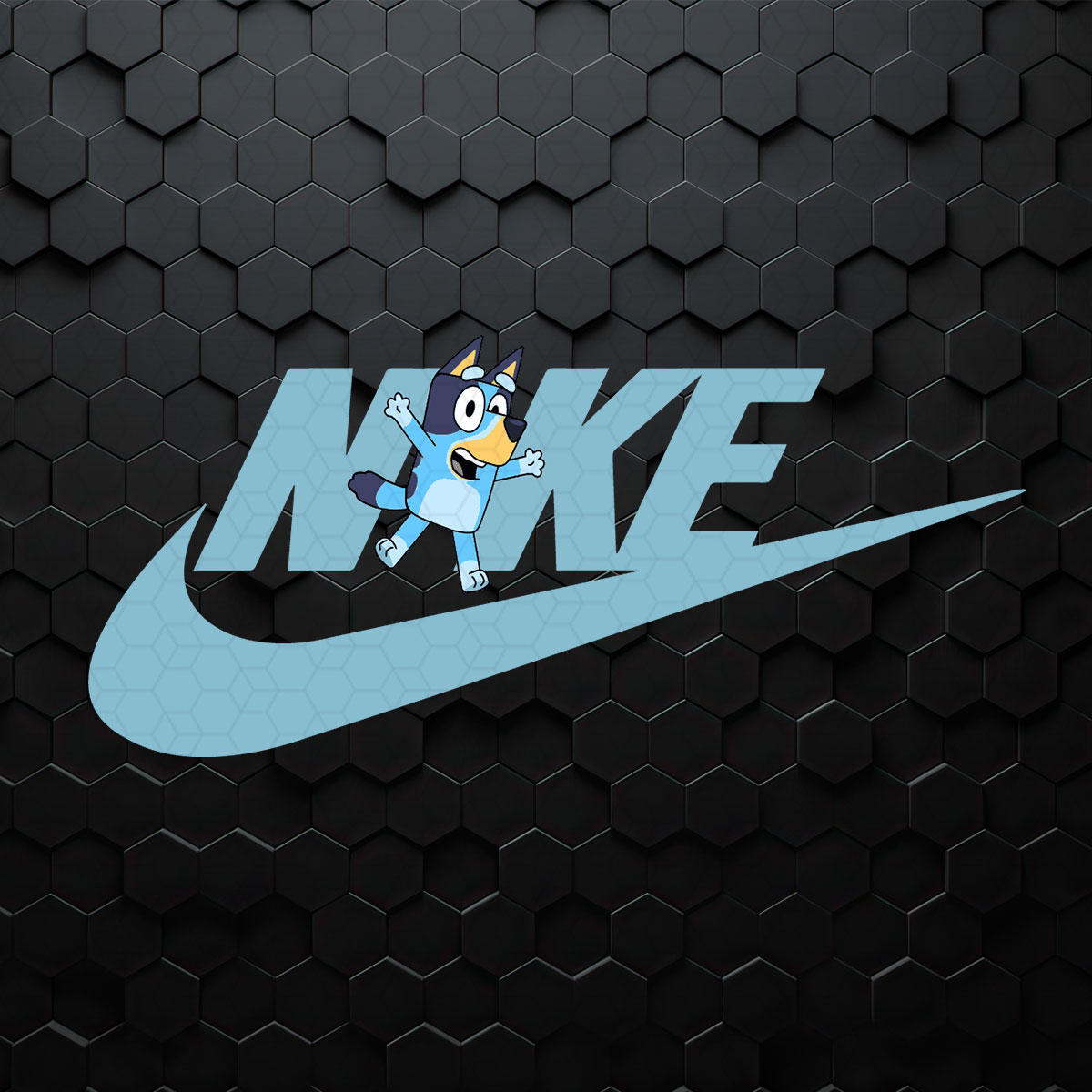 Cute Bluey Cartoon Nike Logo SVG - Inspire Uplift