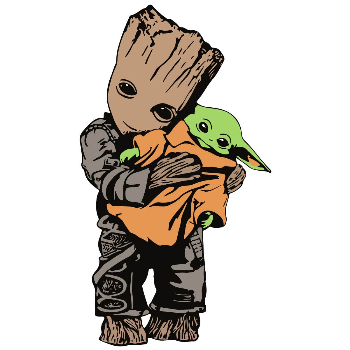 Baby Groot Hug Baby Yoda Star Wars - Happy Dad Birthday SVG | Inspire ...
