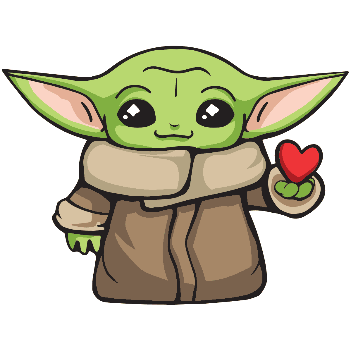 Baby Yoda Hugging Heart SVG For Valentine | Inspire Uplift