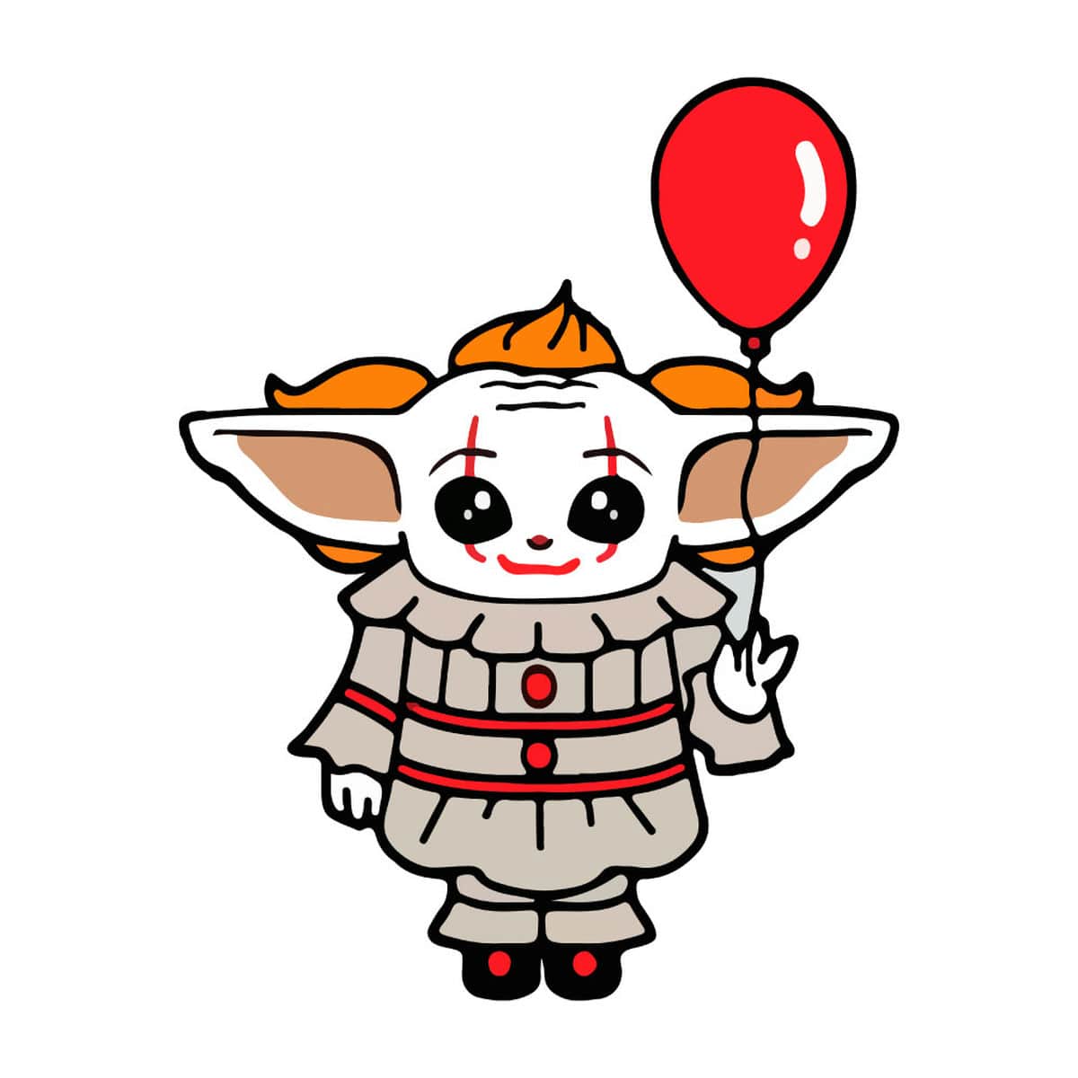 Cute Pennywise Baby Yoda Cartoon SVG | Inspire Uplift
