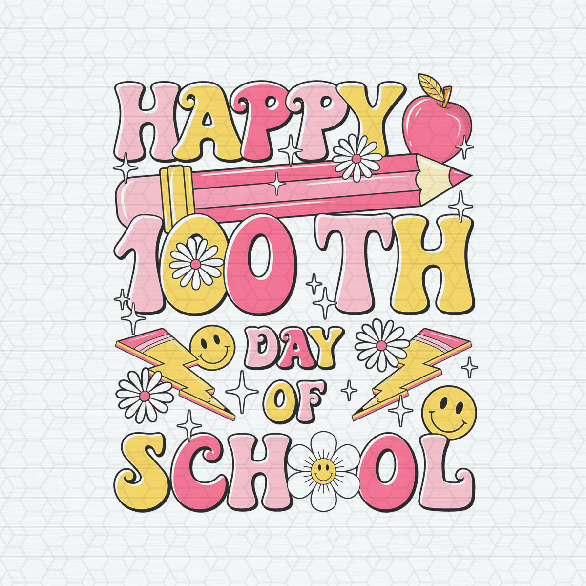 Happy 100th Day Of School Teacher Appreciation PNG | Inspire Uplift