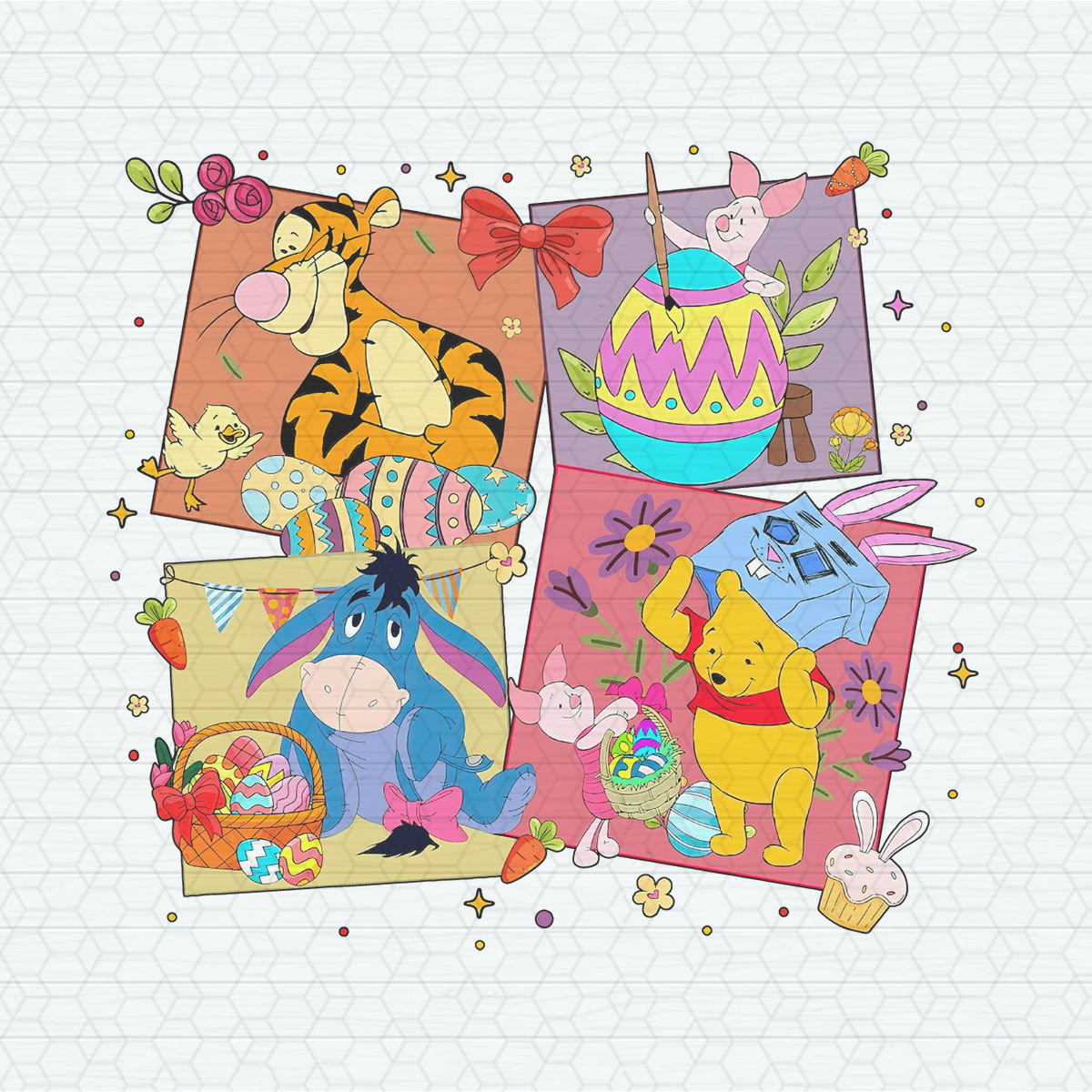 Winnie The Pooh Friends Easter Egg Bunny PNG | Inspire Uplift