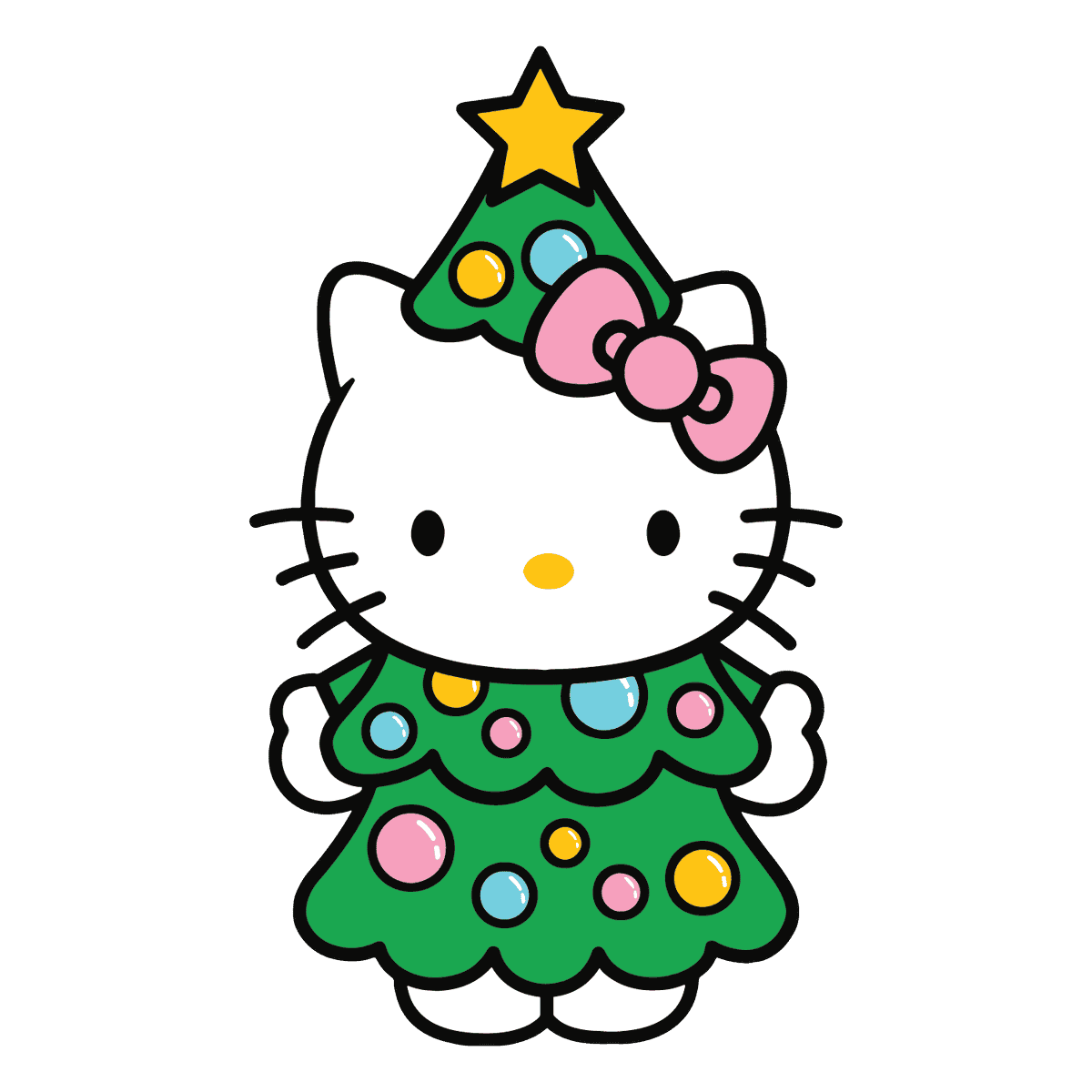 Funny Christmas Tree Hello Kitty SVG | Inspire Uplift