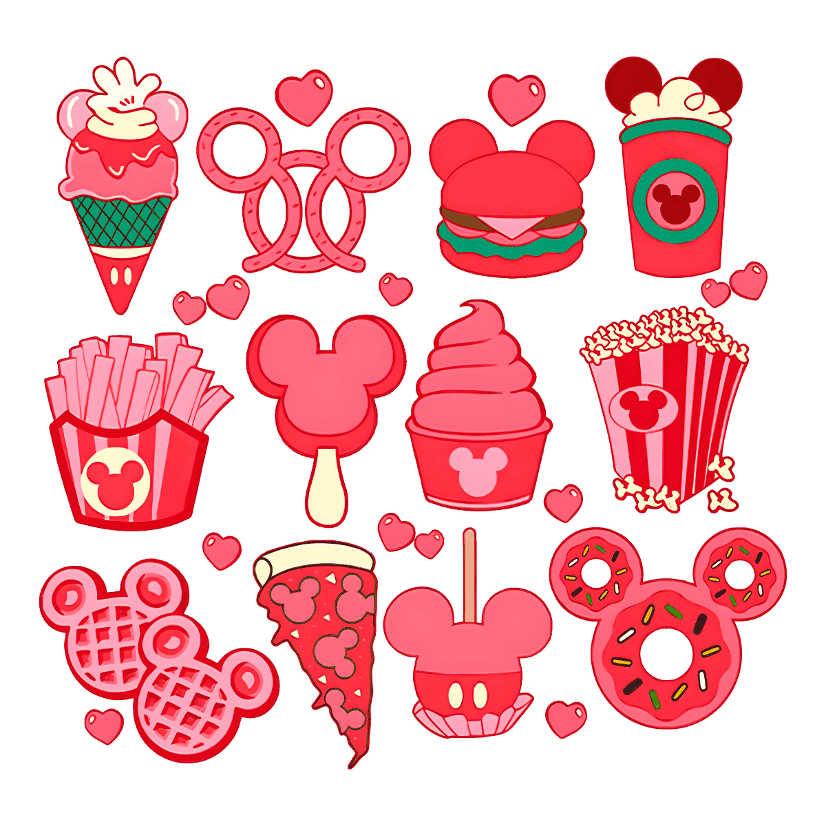 Vintage Disney Valentine Snacks PNG | Inspire Uplift