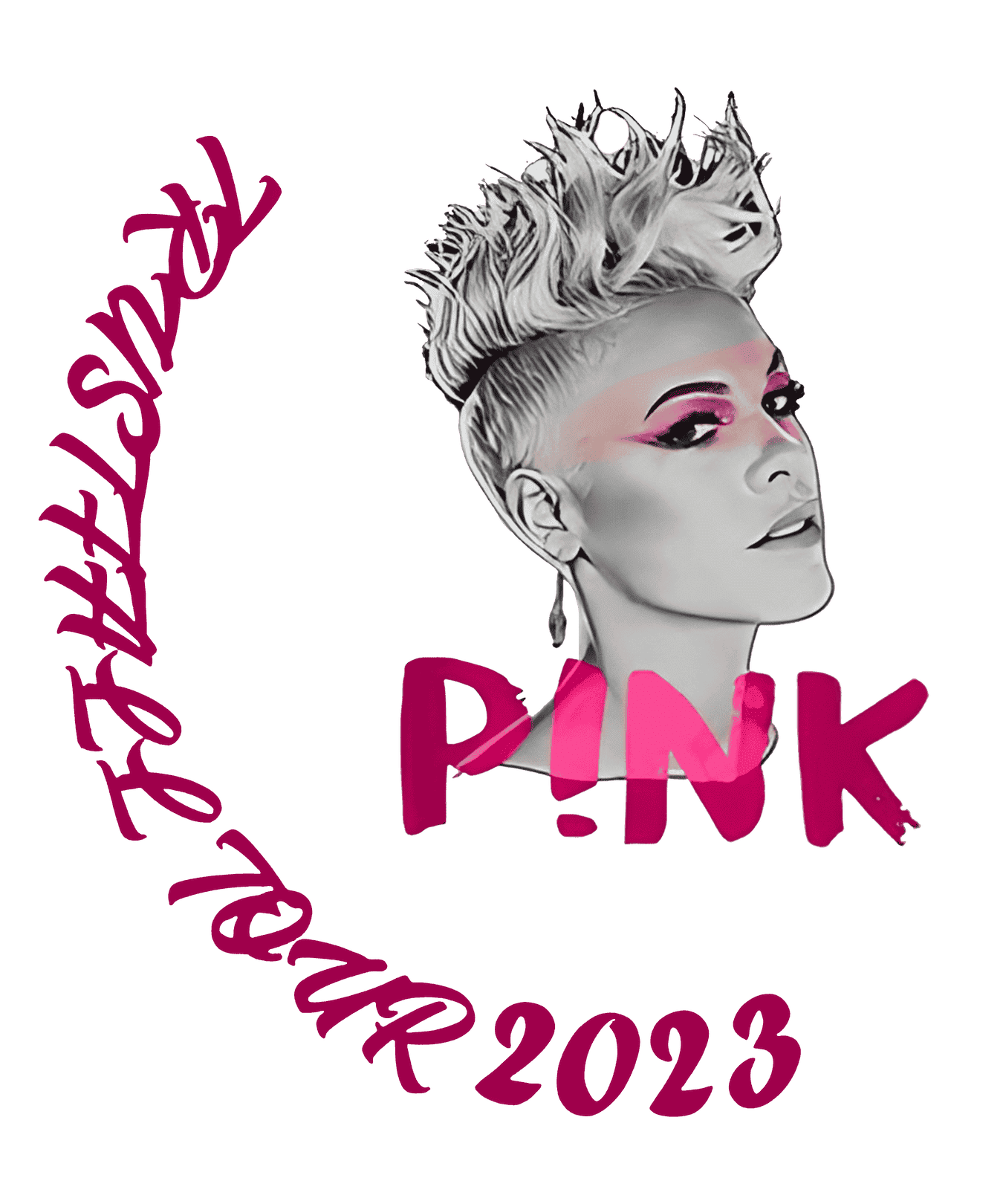 Pink Singer Tour Music Festival 2023 PNG Sublimation File | Inspire Uplift