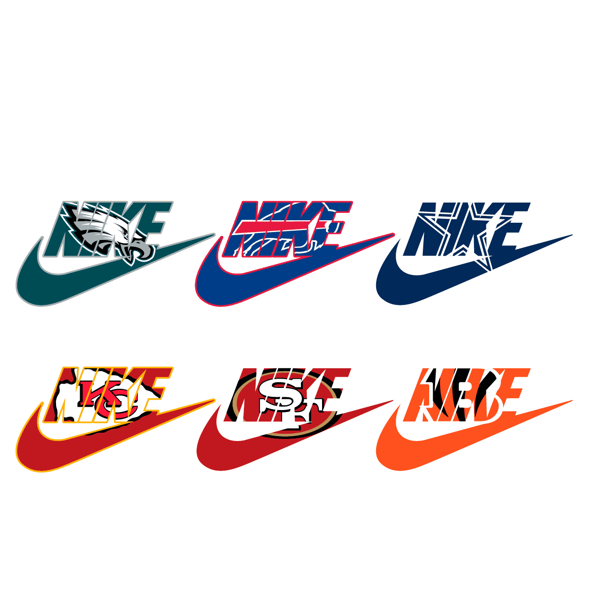Retro Nike Logo Nfl Football SVG Bundle | Inspire Uplift