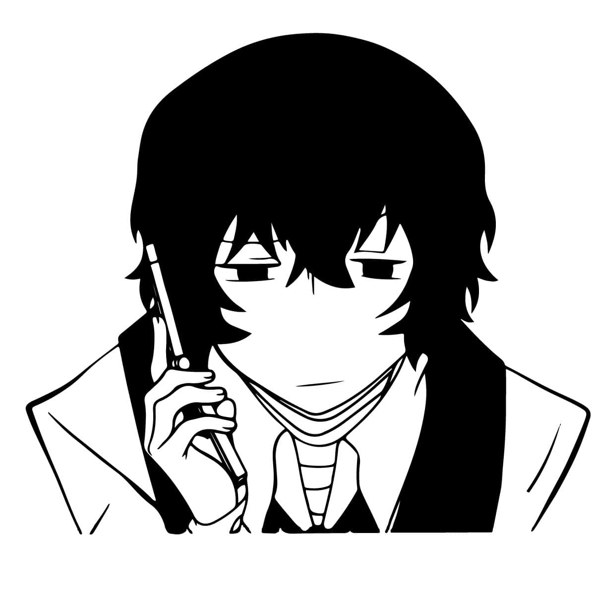 Osamu Dazai Calling SVG Silhouette Anime SVG Cartoon SVG - Inspire Uplift