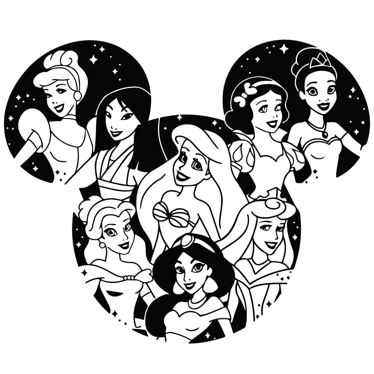 Disney Princess SVG Disney SVG Disney Mickey Head SVG Disney - Inspire ...