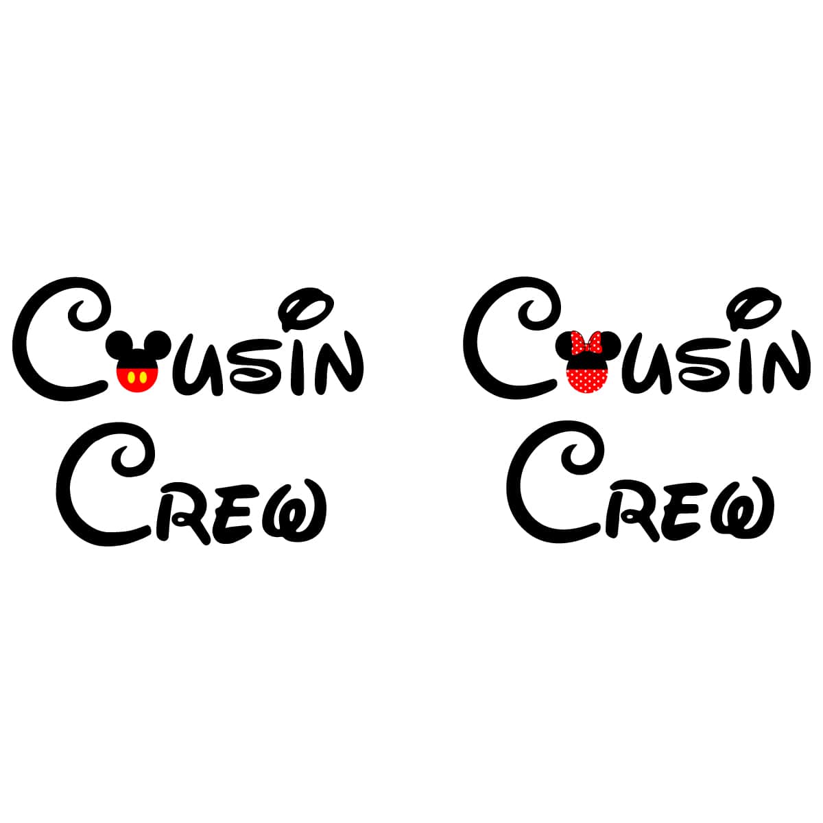 Cousin Crew Mickey And Minnie Mouse SVG PNG Family SVG | Inspire Uplift