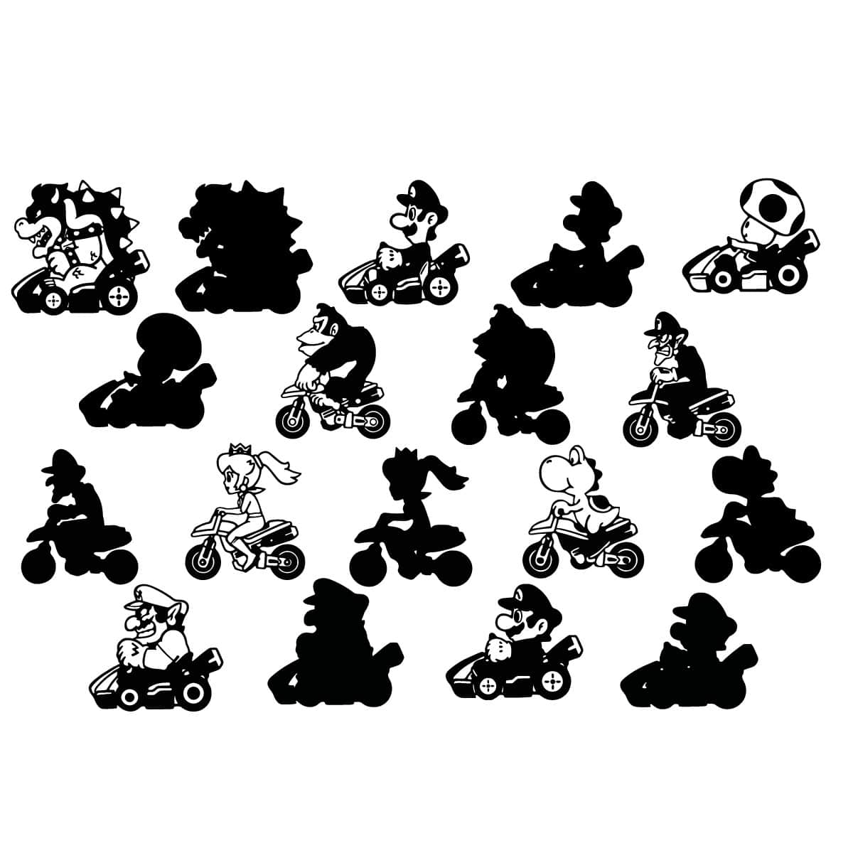 Mario Kart Side Car Decal SVG Pack Game SVG Gaming SVG Gamer - Inspire ...