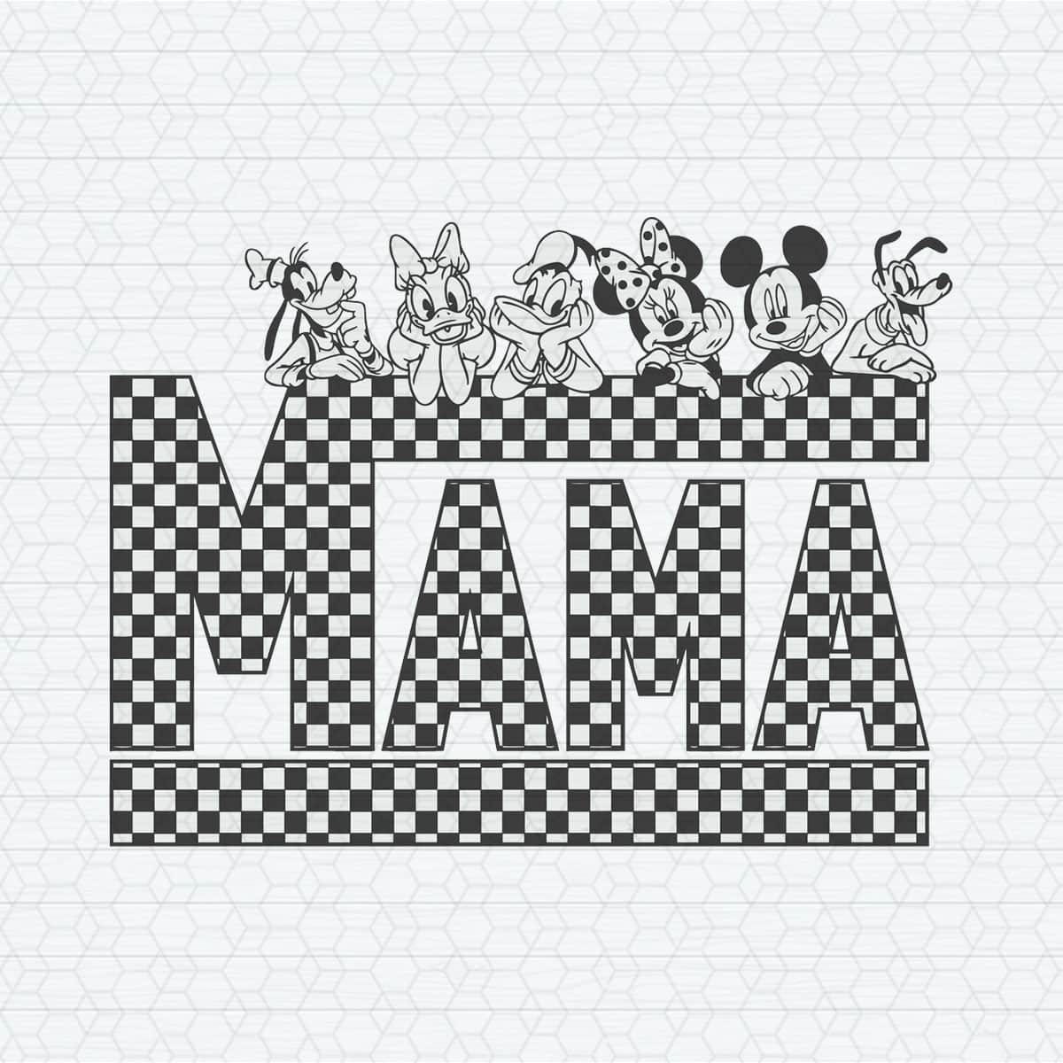 Vintage Mama Mickey Mouse And Friends Checkered SVG | Inspire Uplift