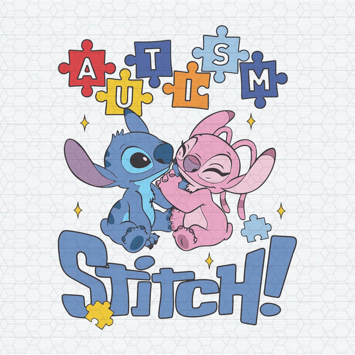Stitch And Angel Autism Awareness SVG - Inspire Uplift
