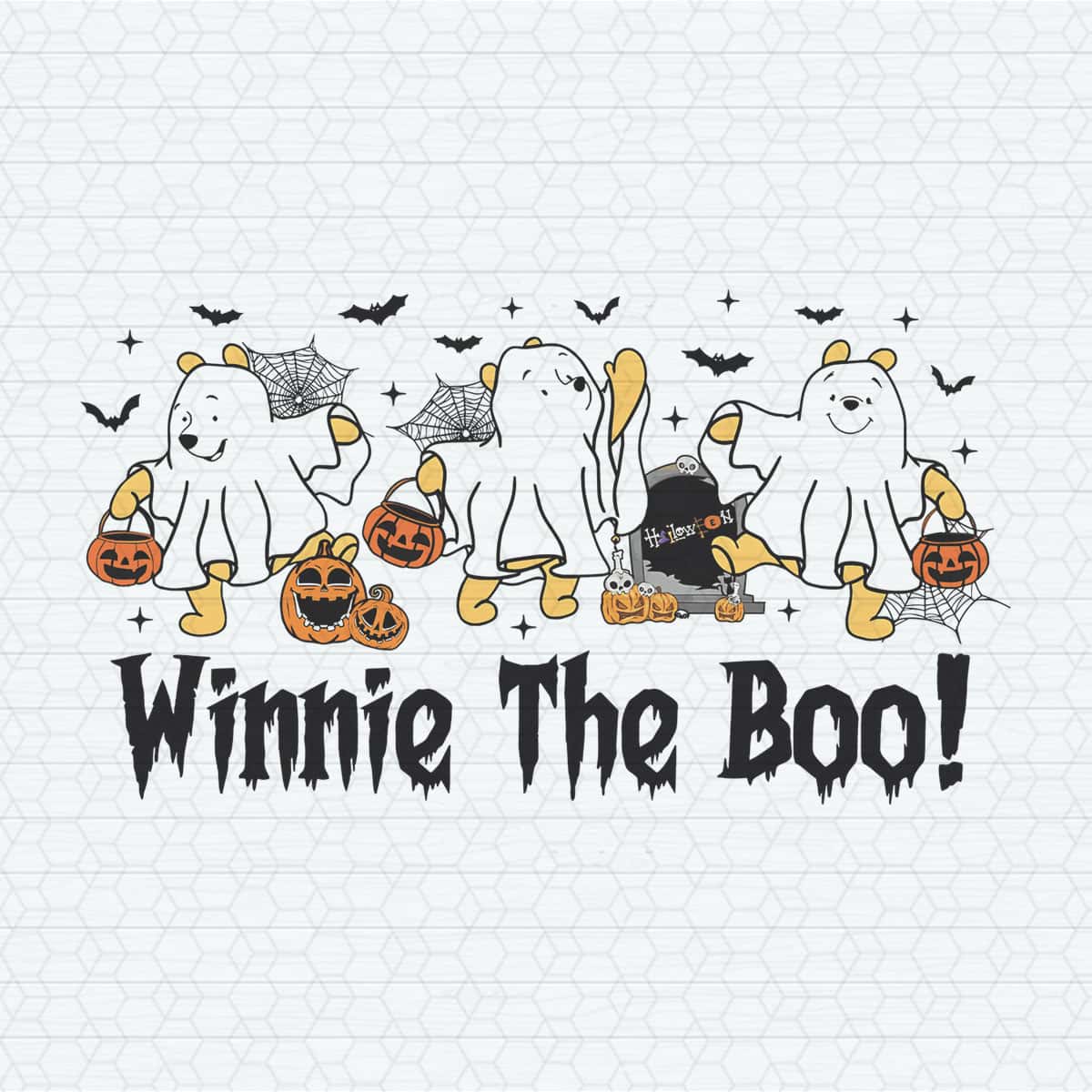 Winnie The Boo Halloween Pooh Bear PNG | Inspire Uplift