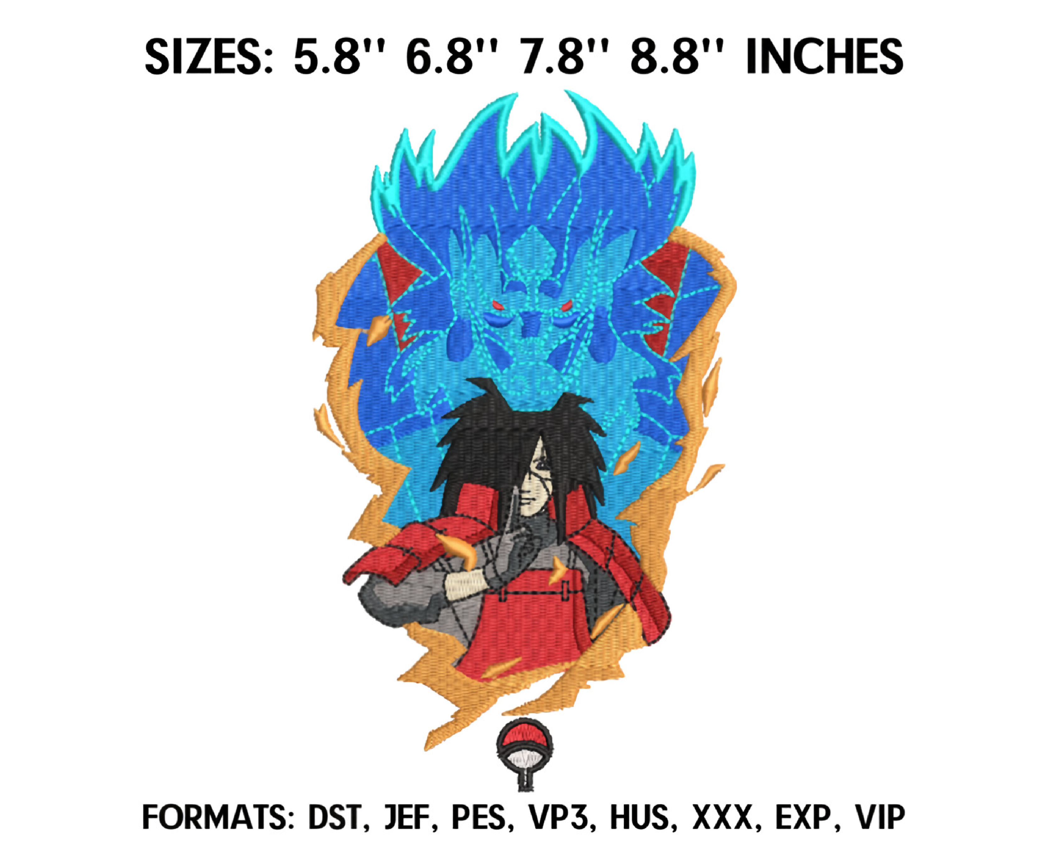 MADARA UCHIHA Anime Embroidery Design, Anime Pes Design | Inspire Uplift