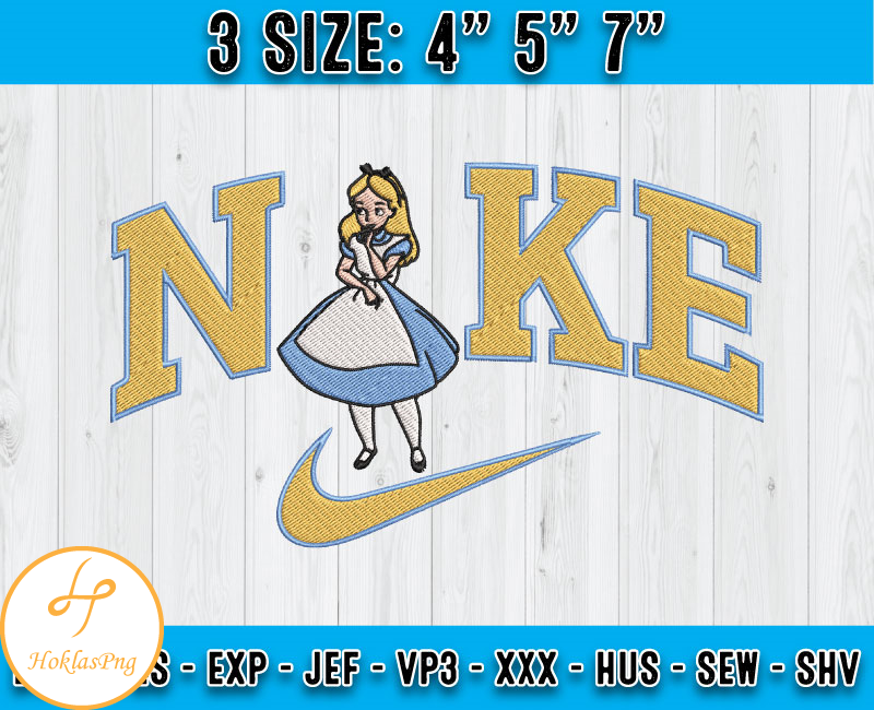 Nike and Alice Embroidery, Alice Embroidery, Disney Characte | Inspire ...