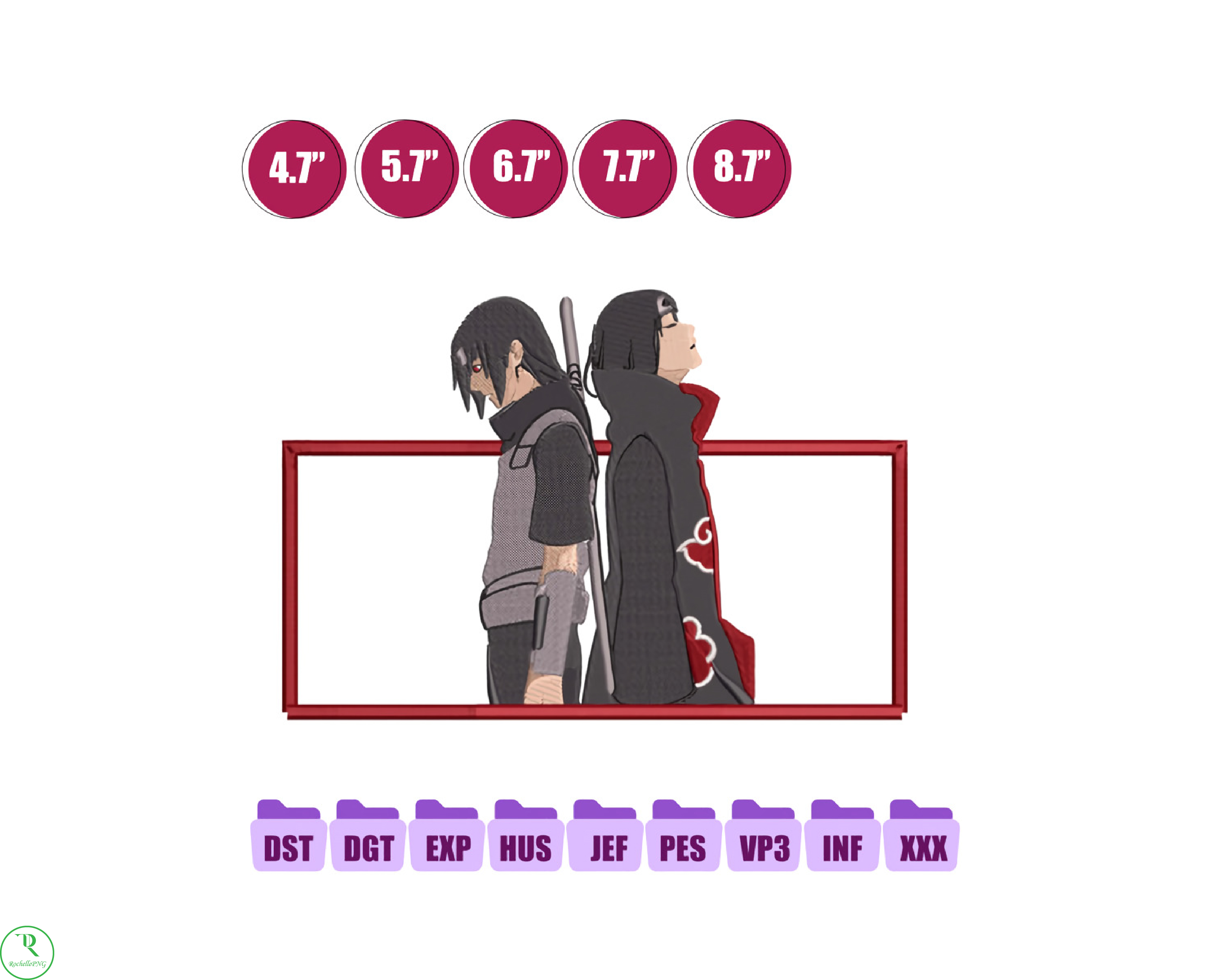 Itachi Anime Embroidery Design, Anime Embroidery Design 64 - Inspire Uplift