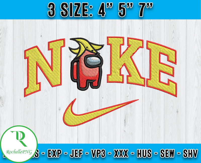 Blue Among Us Embroidery, Cartoon Nike Embroidery, Embroider | Inspire ...