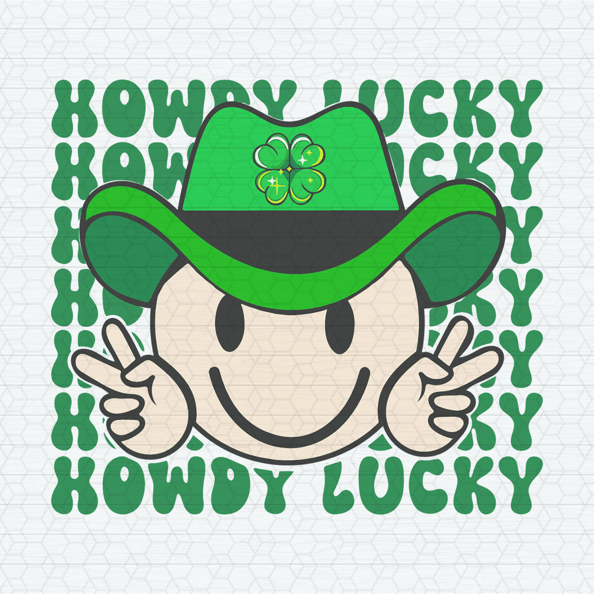 St Patrick's Day Howdy Lucky Smiley Face SVG - Inspire Uplift