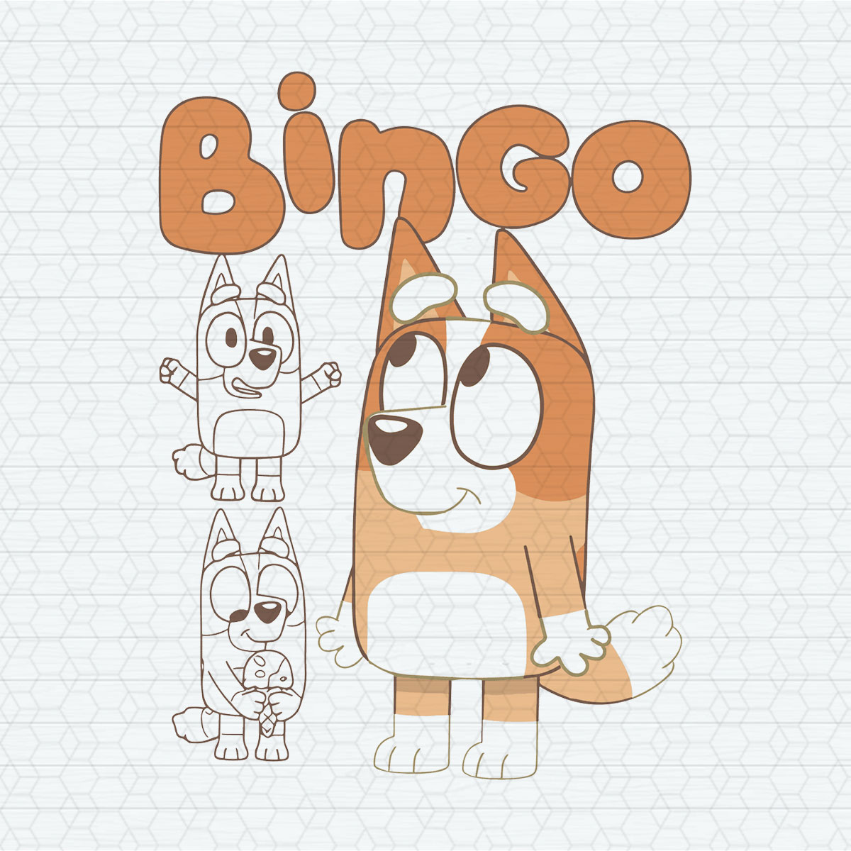 Retro Bingo Bluey Cartoon Character SVG - Inspire Uplift
