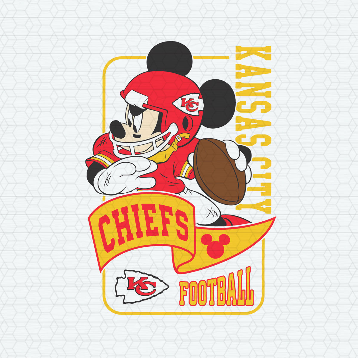 Mickey Mouse Play Football Kansas City Chiefs SVG - Inspire Uplift
