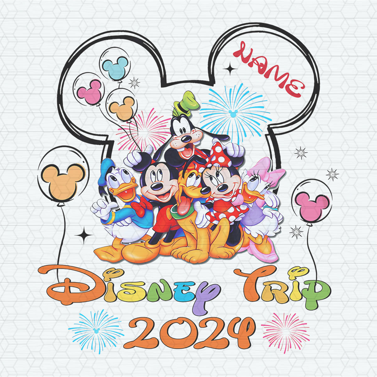 Custom Name Mickey And Friends Disney Trip 2024 PNG - Inspire Uplift