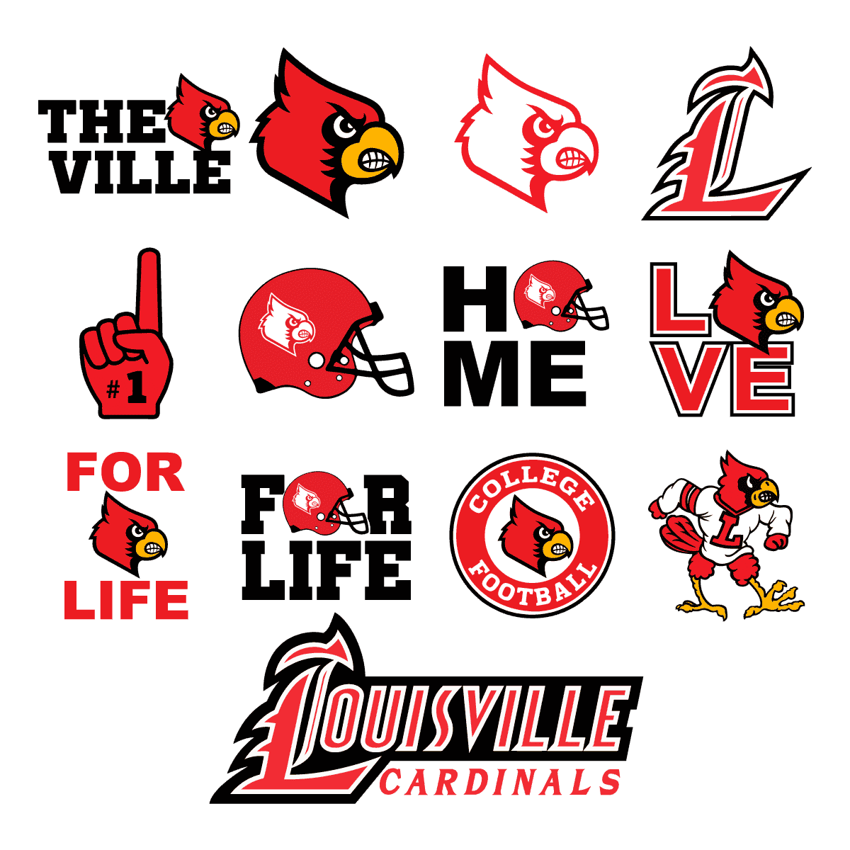 Retro Louisville Cardinals Logo SVG Bundle - Inspire Uplift