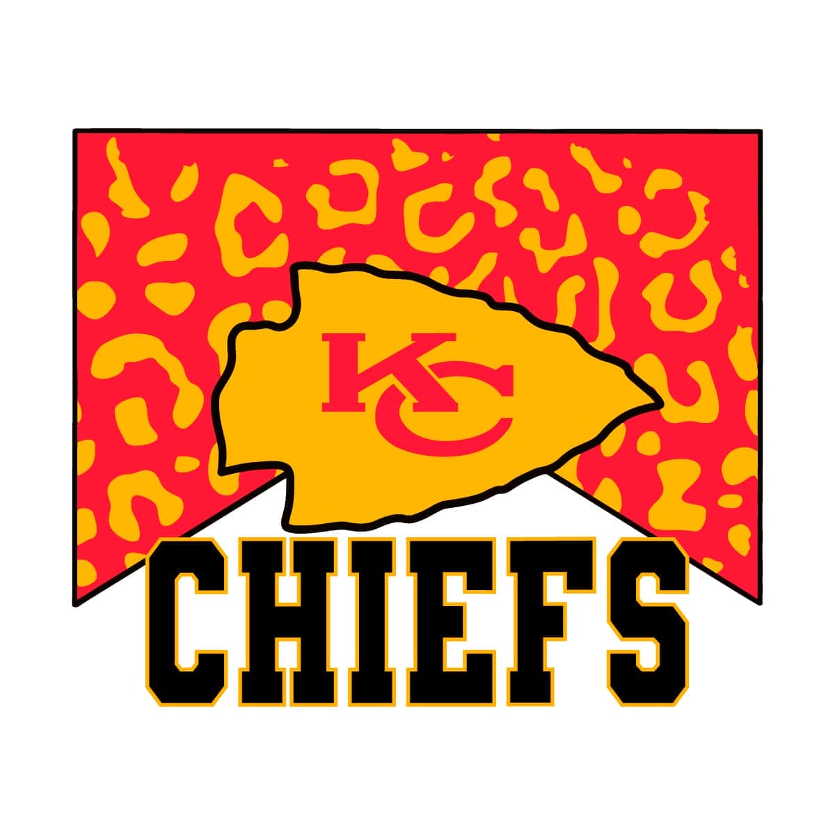 Kansas City Chiefs Leopard Pattern SVG 2024 - Inspire Uplift