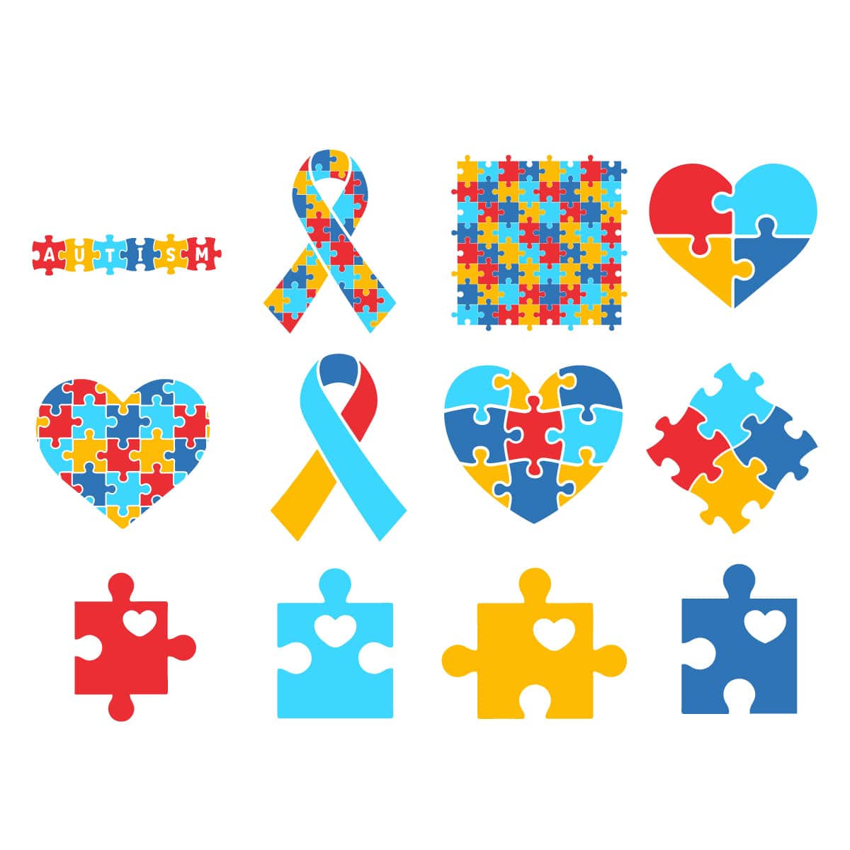 Autism Puzzle Bundle SVG PNG Autism SVG Awareness SVG - Inspire Uplift