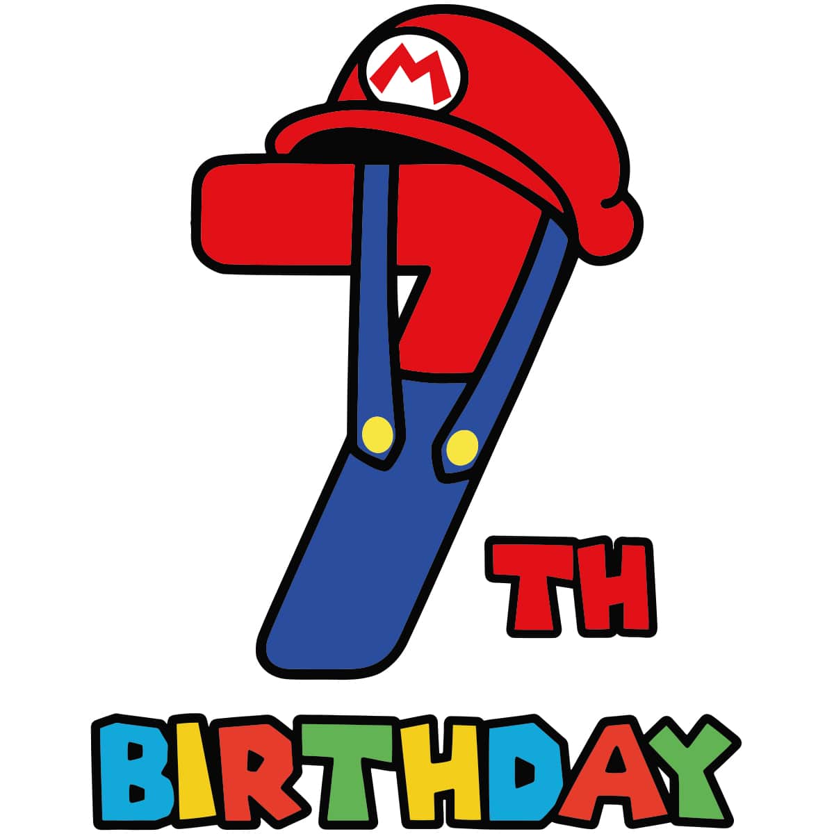 7th Birthday Mario Bros SVG Super Mario Birthday SVG 7even M | Inspire ...