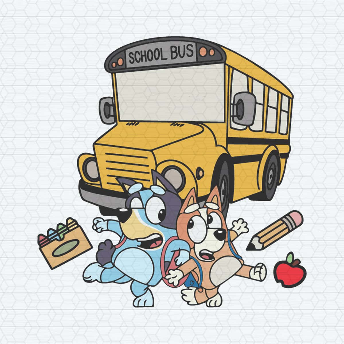 School Bus Bluey and Bingo Back To School SVG | Inspire Uplift