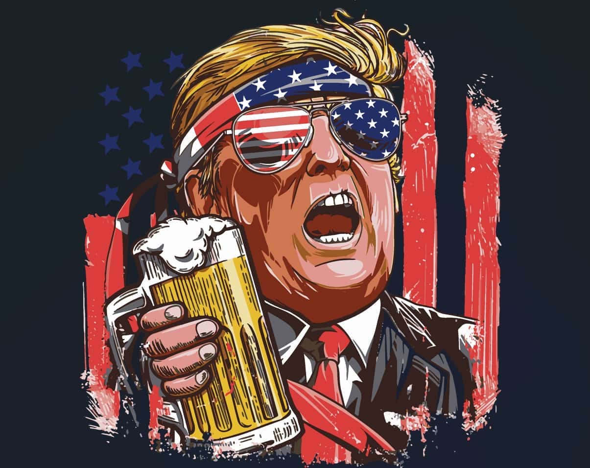 Donald Trump Drinks Beer SVG America Flag SVG America Glasse | Inspire ...