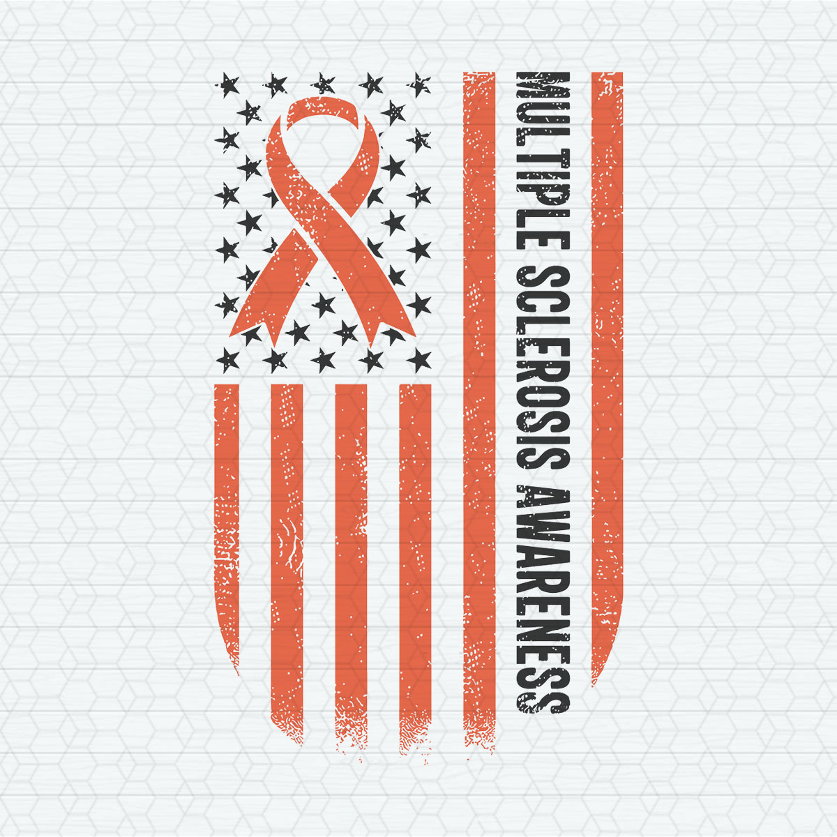 Multiple Sclerosis Awareness Us Flag SVG | Inspire Uplift