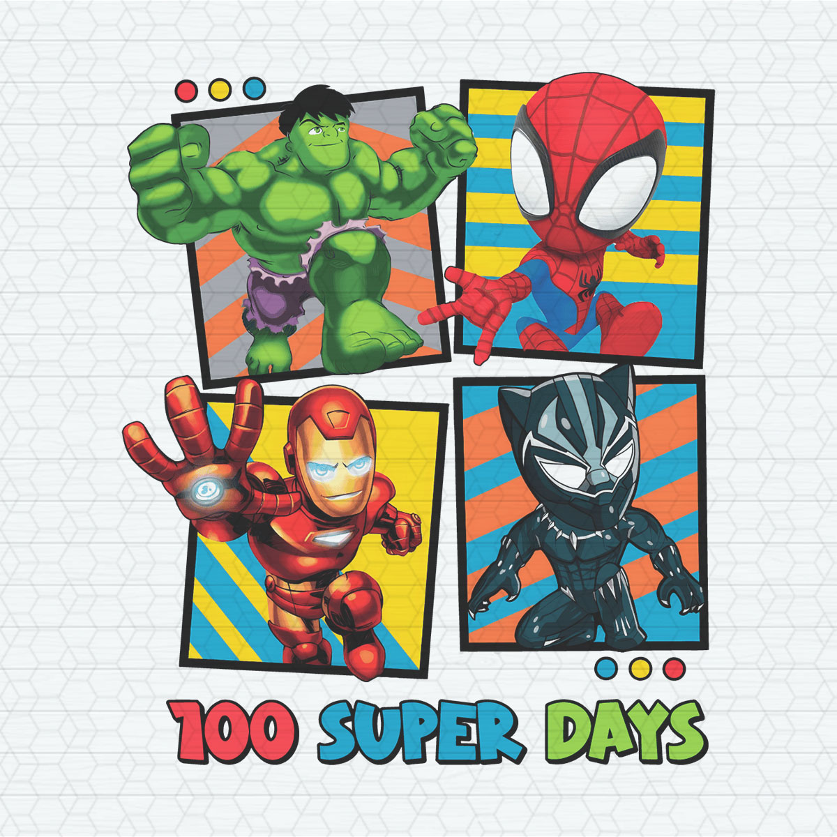 Retro Spiderman Hero 100 Super Days PNG - Inspire Uplift
