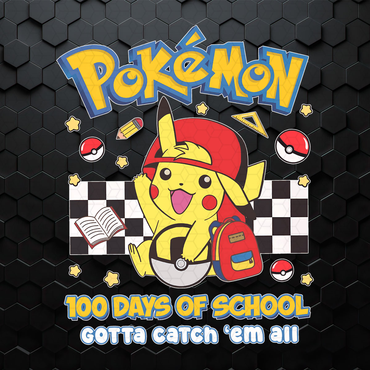 Pokemon 100 Days Of School Pikachu PNG | Inspire Uplift
