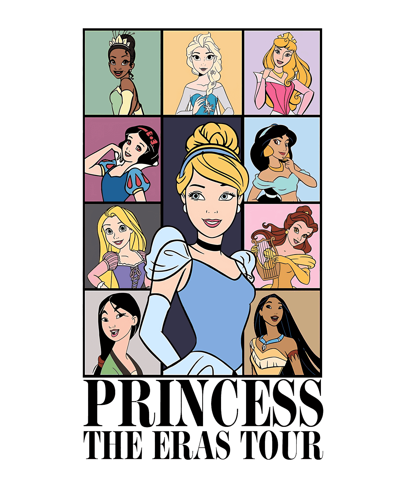Princess Eras Tour SVG Disney Princess PNG Silhouette File - Inspire Uplift
