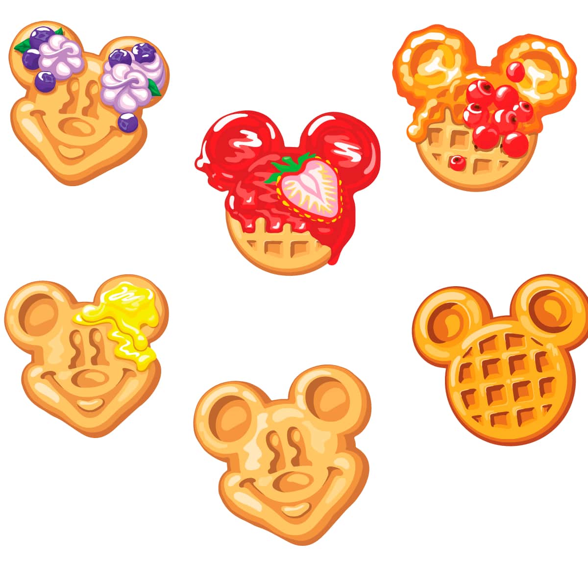 Mickey Waffles SVG Beautiful Disney Food SVG Glazed Waffles | Inspire ...