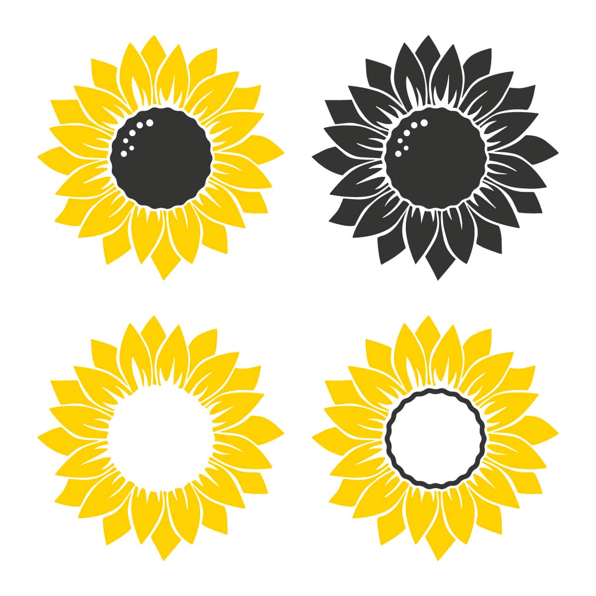 Sunflower SVG Flower SVG Sunflower Monogram Frame SVG PNG Dx | Inspire ...