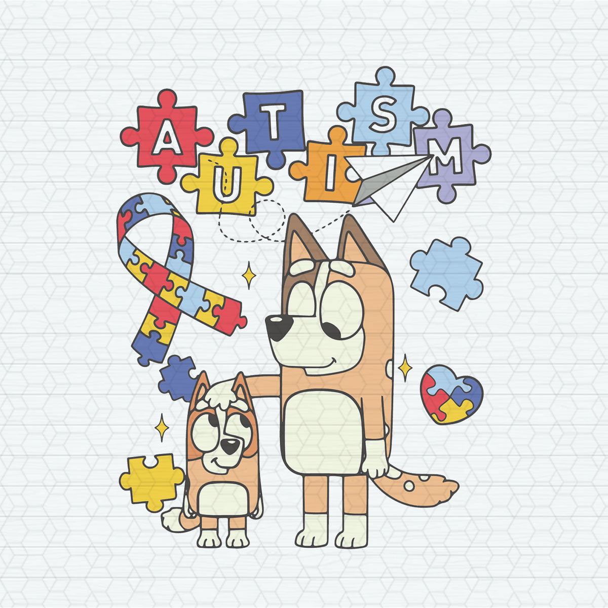 Retro Bluey Bingo Autism Mom SVG - Inspire Uplift
