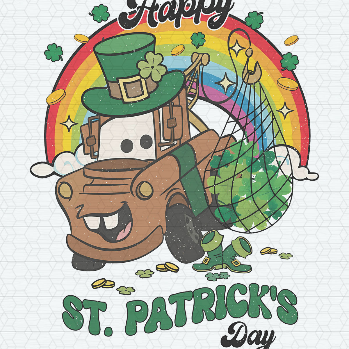 Pixar Cars Tow Mater Happy St Patrick's Day PNG | Inspire Uplift