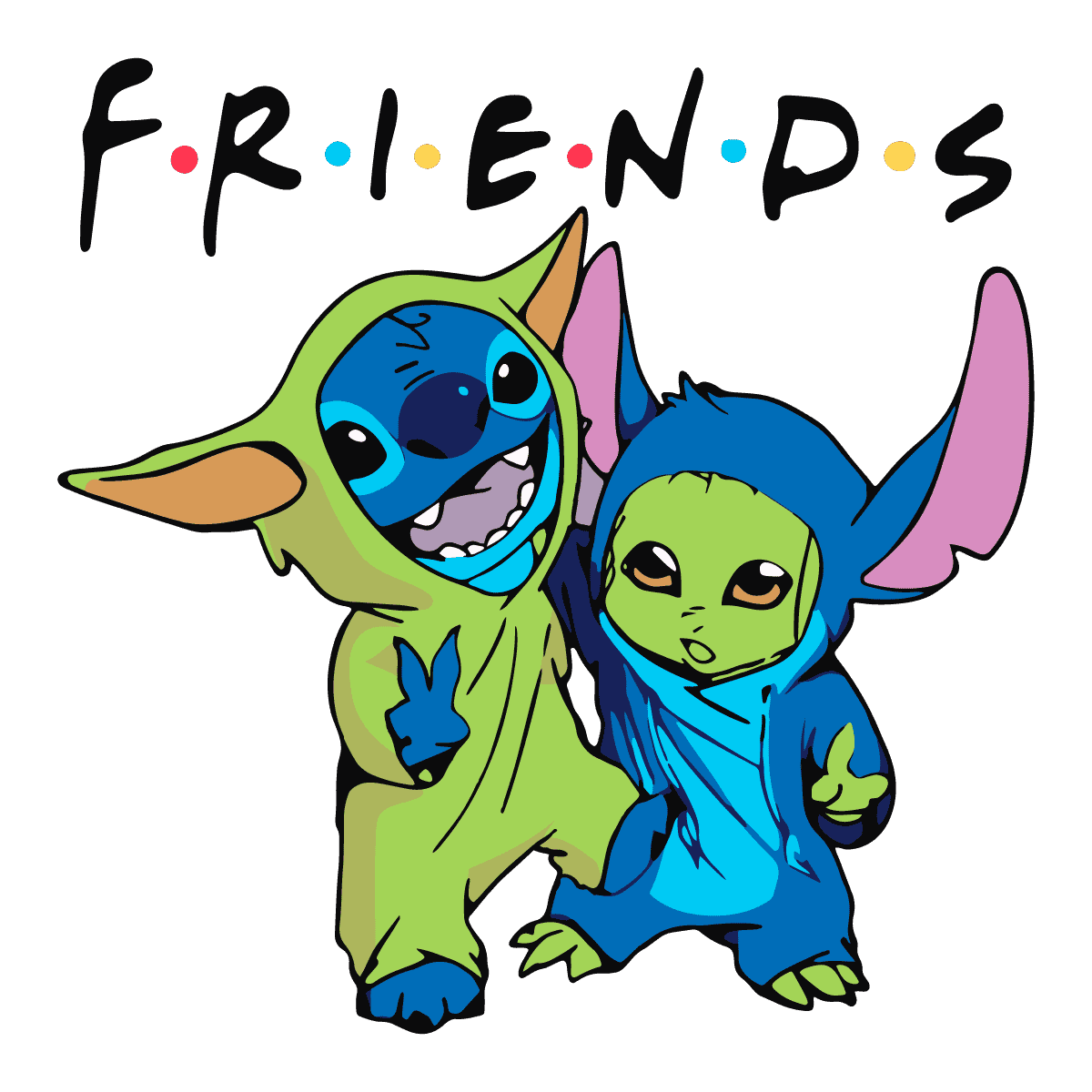 Baby Stitch And Baby Yoda Friends SVG - Inspire Uplift