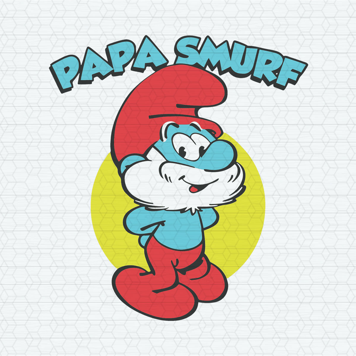 Funny Papa Smurf Cartoon Character SVG | Inspire Uplift