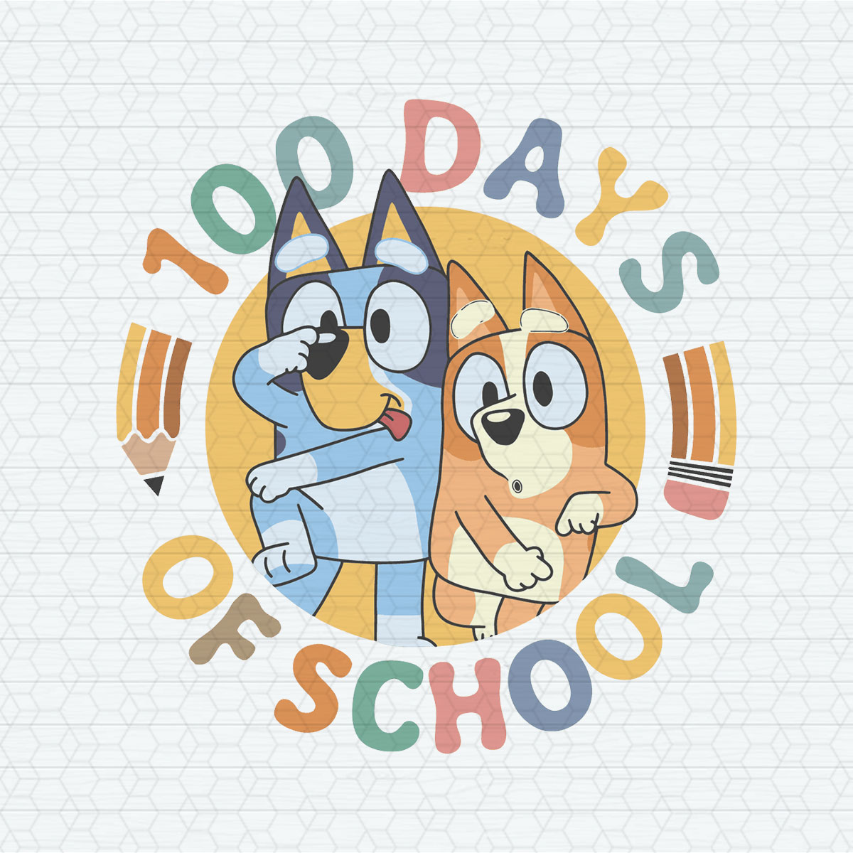 Retro Bluey Bingo 100 Days Of School SVG | Inspire Uplift