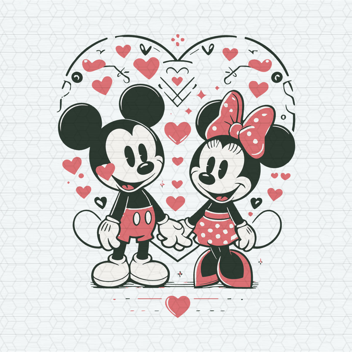 Mickey Minnie Kissing Svg