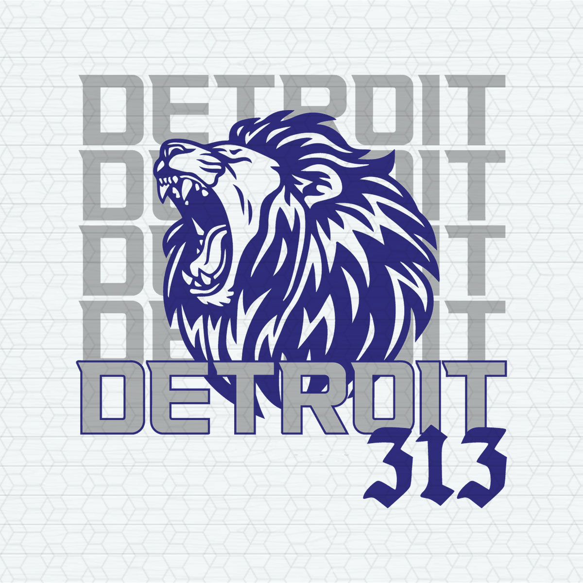Retro Detroit 313 Lions Football Team SVG | Inspire Uplift